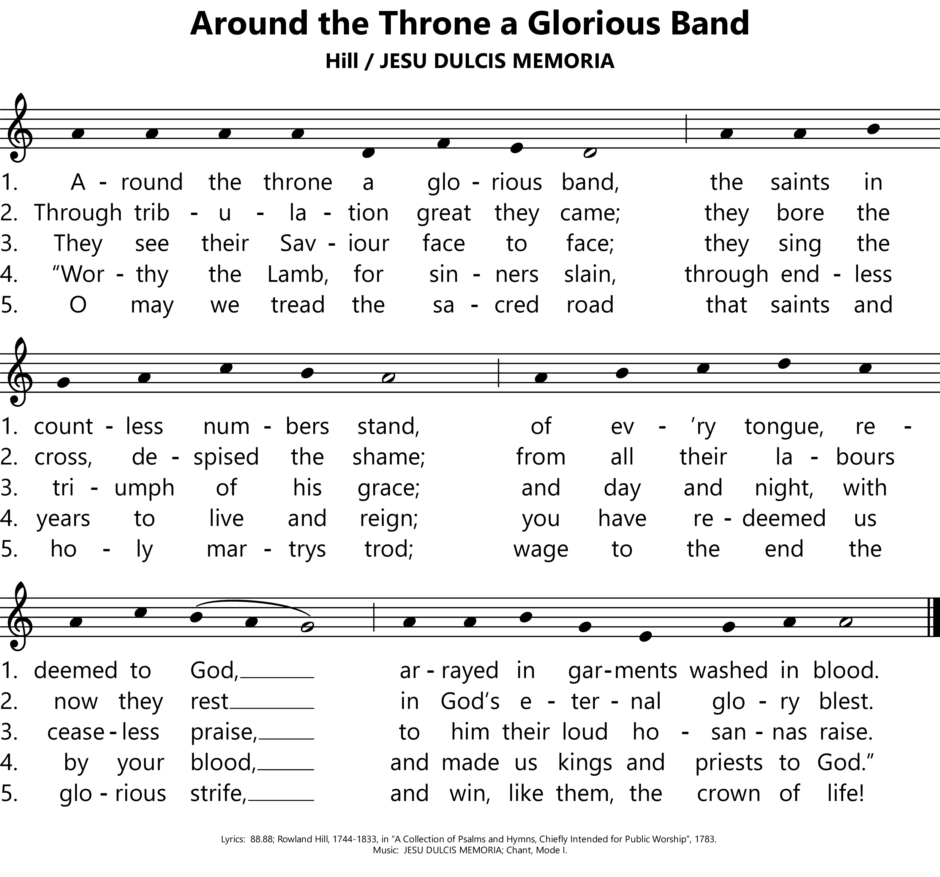 Around the Throne a Glorious Band [Hill]